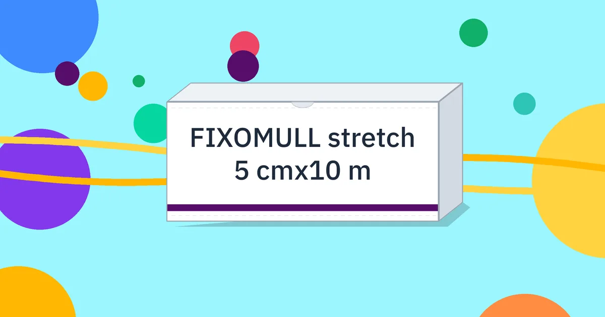 Symbolbild: Packung mit der Aufschrift FIXOMULL stretch 5 cmx10 m (PZN 04539517) – Verfügbarkeit und Bezug in Apotheken in Frankfurt am Main