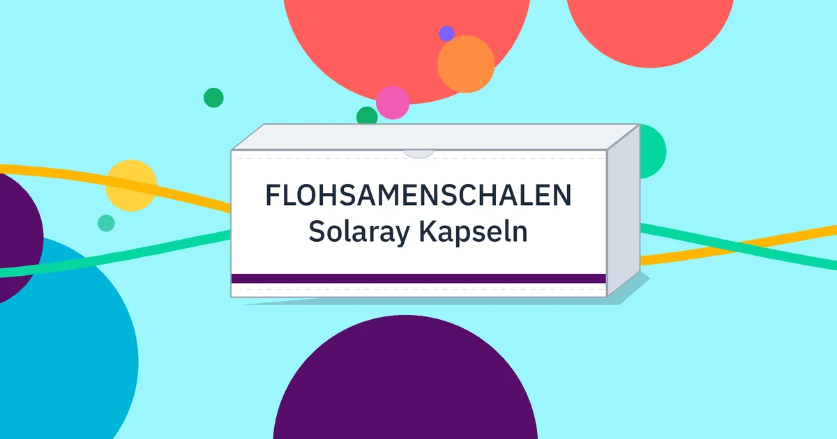 Symbolbild: Packung mit der Aufschrift FLOHSAMENSCHALEN Solaray Kapseln (PZN 17253863) – Verfügbarkeit und Bezug in Apotheken in Frankfurt am Main