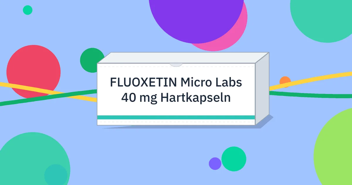 Symbolbild: Packung mit der Aufschrift FLUOXETIN Micro Labs 40 mg Hartkapseln (PZN 18354543) – Verfügbarkeit und Bezug in Apotheken in Frankfurt am Main