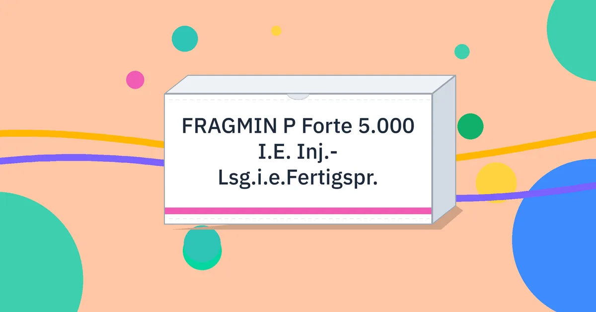 Symbolbild: Packung mit der Aufschrift FRAGMIN P Forte 5.000 I.E. Inj.-Lsg.i.e.Fertigspr. (PZN 00225331) – Verfügbarkeit und Bezug in Apotheken in Frankfurt am Main