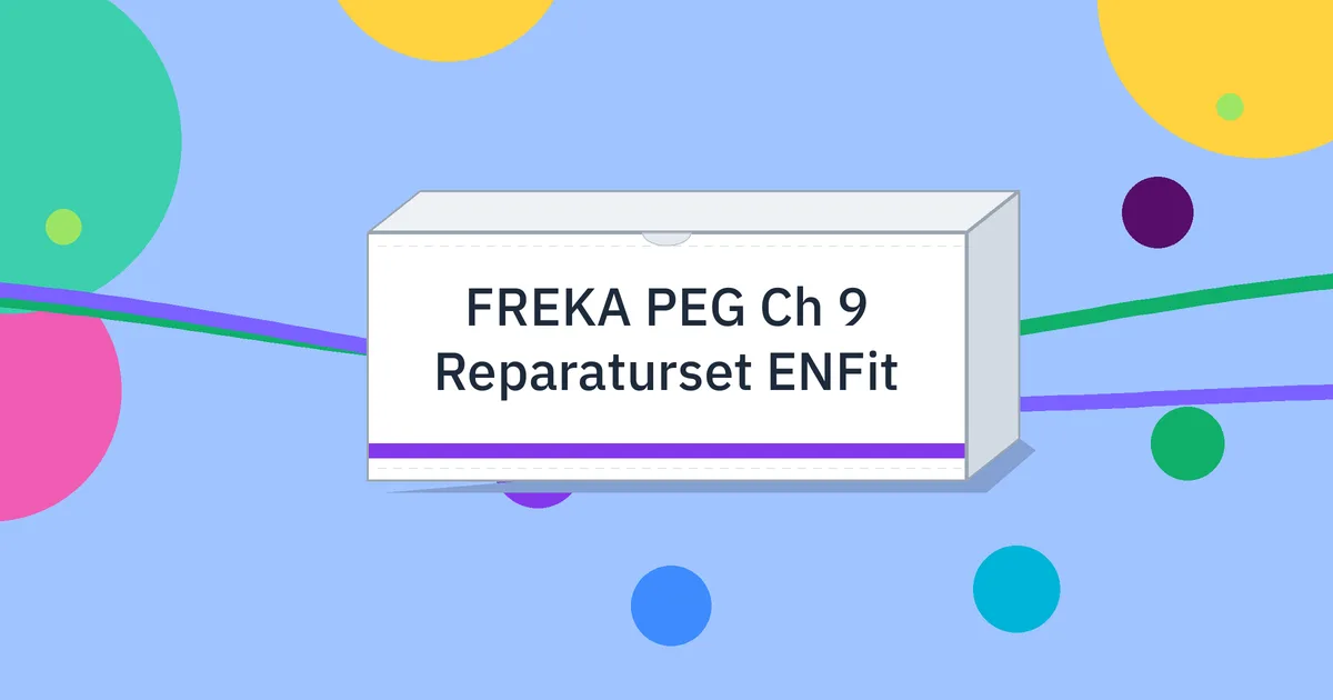 Symbolbild: Packung mit der Aufschrift FREKA PEG Ch 9 Reparaturset ENFit (PZN 11345618) – Verfügbarkeit und Bezug in Apotheken in Frankfurt am Main
