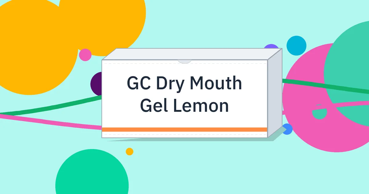 Symbolbild: Packung mit der Aufschrift GC Dry Mouth Gel Lemon (PZN 05522476) – Verfügbarkeit und Bezug in Apotheken in Frankfurt am Main