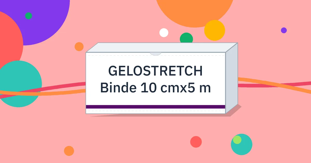Symbolbild: Packung mit der Aufschrift GELOSTRETCH Binde 10 cmx5 m (PZN 04525811) – Verfügbarkeit und Bezug in Apotheken in Frankfurt am Main