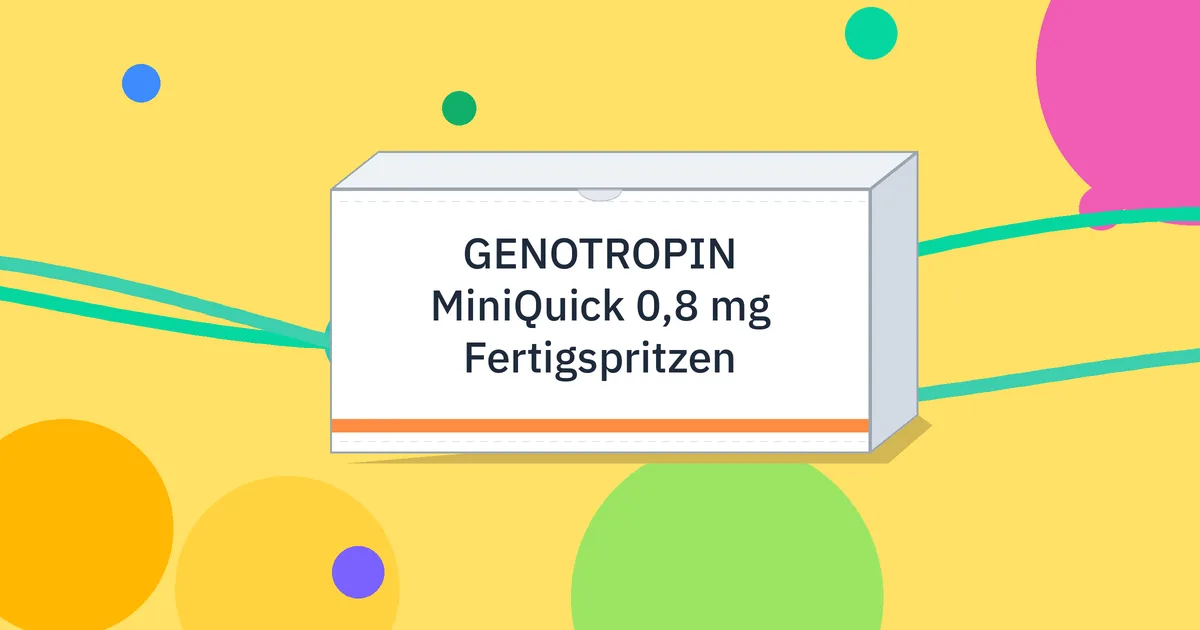 Symbolbild: Packung mit der Aufschrift GENOTROPIN MiniQuick 0,8 mg Fertigspritzen (PZN 08630723) – Verfügbarkeit und Bezug in Apotheken in Frankfurt am Main