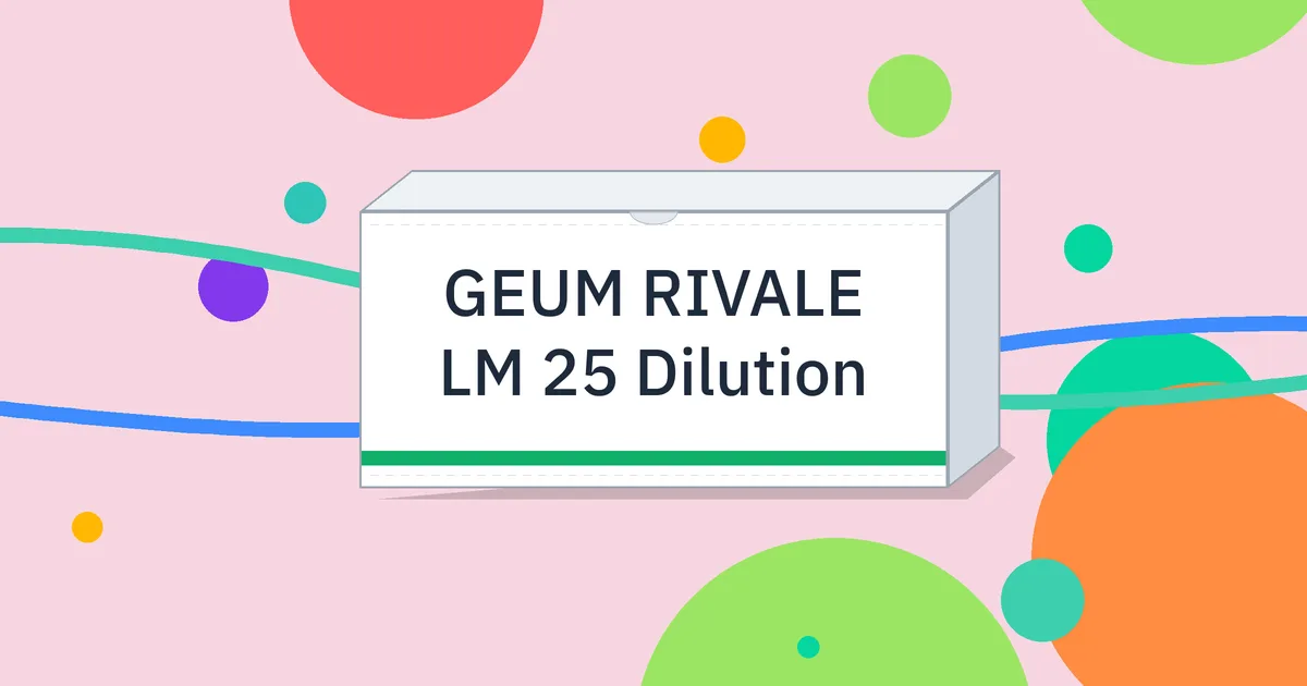 Symbolbild: Packung mit der Aufschrift GEUM RIVALE LM 25 Dilution (PZN 13542978) – Verfügbarkeit und Bezug in Apotheken in Frankfurt am Main