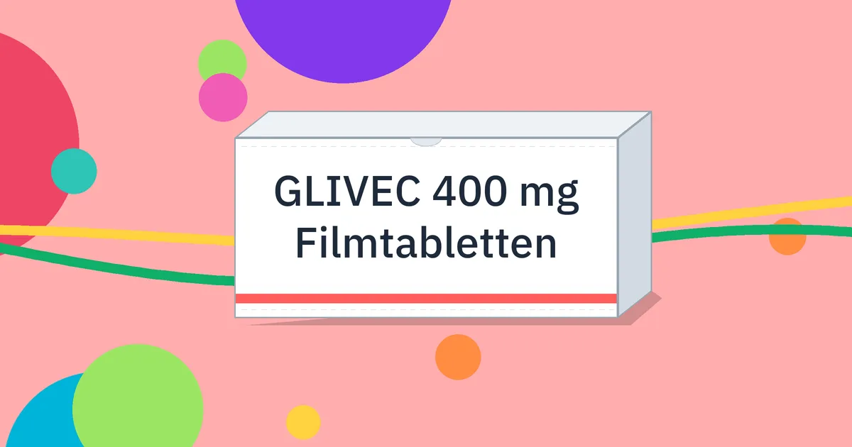 Symbolbild: Packung mit der Aufschrift GLIVEC 400 mg Filmtabletten (PZN 13824978) – Verfügbarkeit und Bezug in Apotheken in Frankfurt am Main