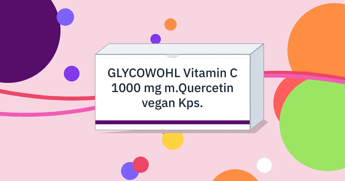 Symbolbild: Packung mit der Aufschrift GLYCOWOHL Vitamin C 1000 mg m.Quercetin vegan Kps. (PZN 19518047) – Verfügbarkeit und Bezug in Apotheken in Frankfurt am Main