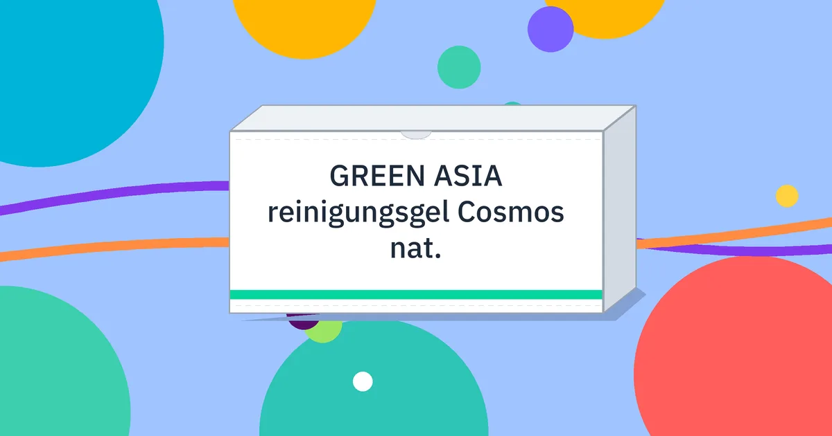 Symbolbild: Packung mit der Aufschrift GREEN ASIA reinigungsgel Cosmos nat. (PZN 18405134) – Verfügbarkeit und Bezug in Apotheken in Frankfurt am Main