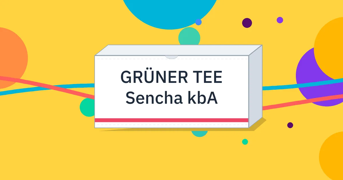 Symbolbild: Packung mit der Aufschrift GRÜNER TEE Sencha kbA (PZN 01661910) – Verfügbarkeit und Bezug in Apotheken in Frankfurt am Main