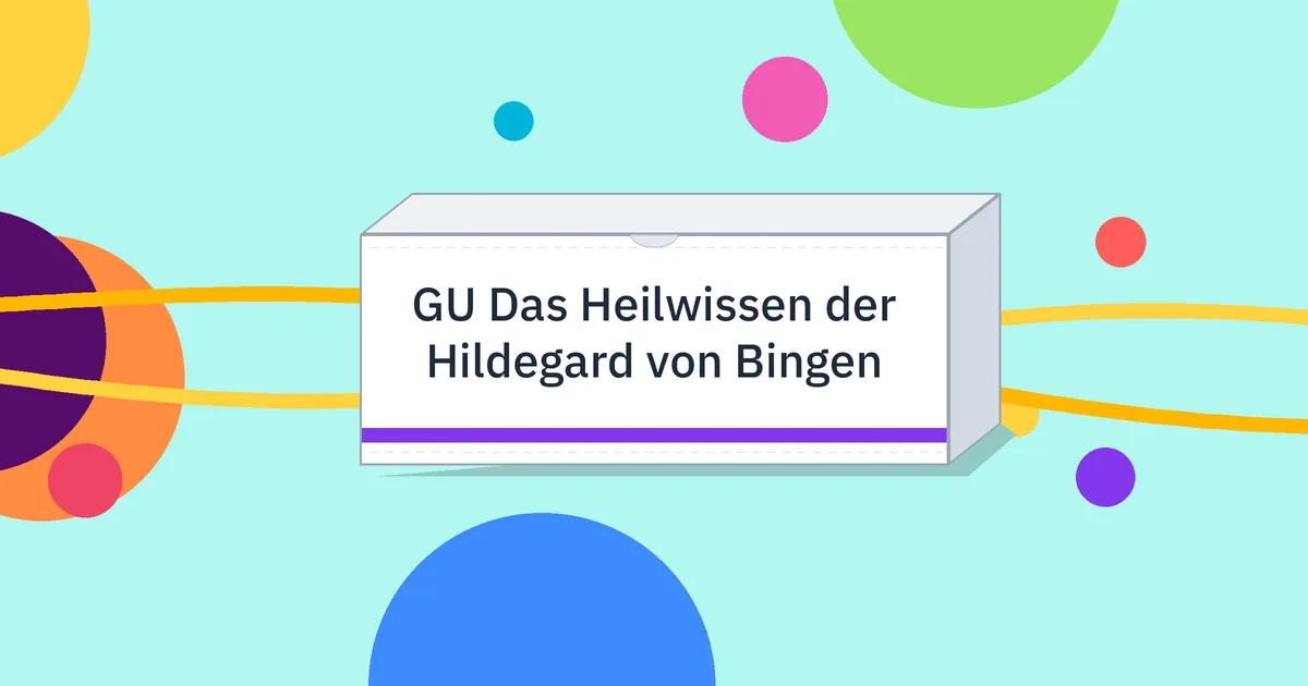 Symbolbild: Packung mit der Aufschrift GU Das Heilwissen der Hildegard von Bingen (PZN 11091678) – Verfügbarkeit und Bezug in Apotheken in Frankfurt am Main