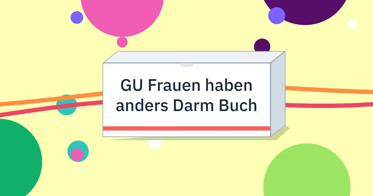 Symbolbild: Packung mit der Aufschrift GU Frauen haben anders Darm Buch (PZN 19850362) – Verfügbarkeit und Bezug in Apotheken in Frankfurt am Main