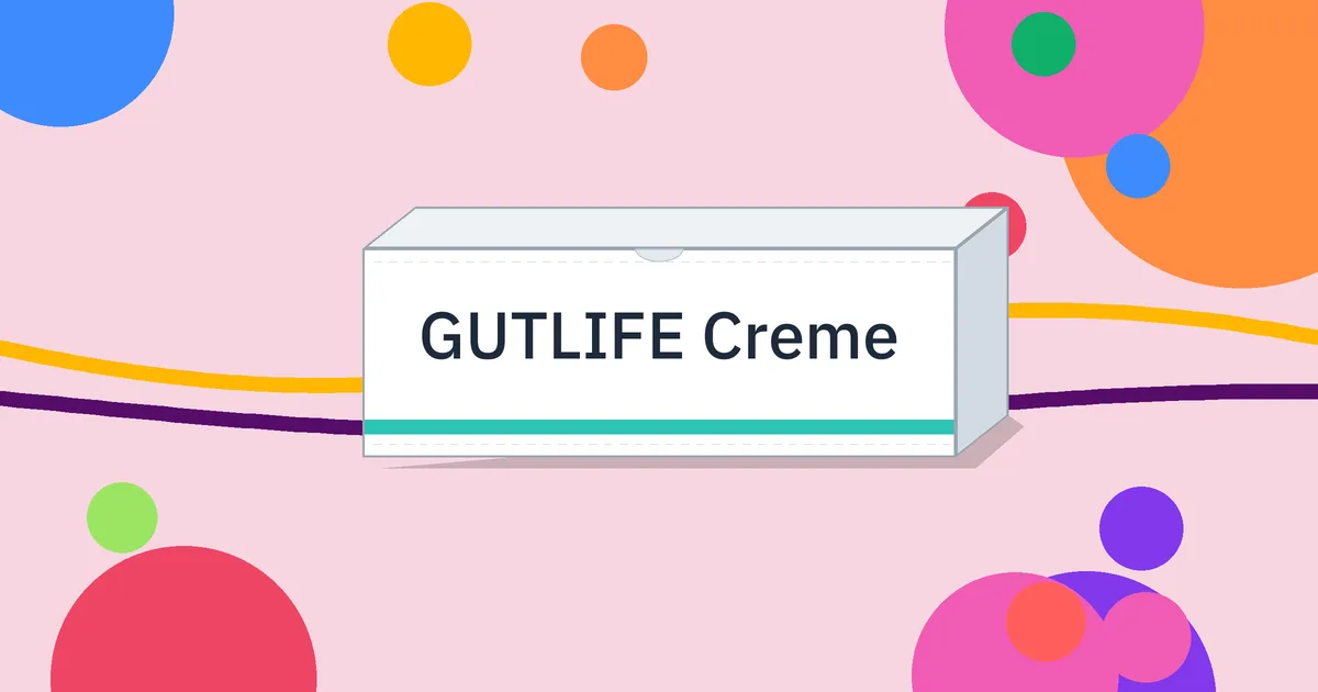Symbolbild: Packung mit der Aufschrift GUTLIFE Creme (PZN 16082282) – Verfügbarkeit und Bezug in Apotheken in Frankfurt am Main