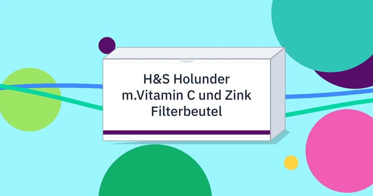Symbolbild: Packung mit der Aufschrift H&S Holunder m.Vitamin C und Zink Filterbeutel (PZN 17454337) – Verfügbarkeit und Bezug in Apotheken in Frankfurt am Main