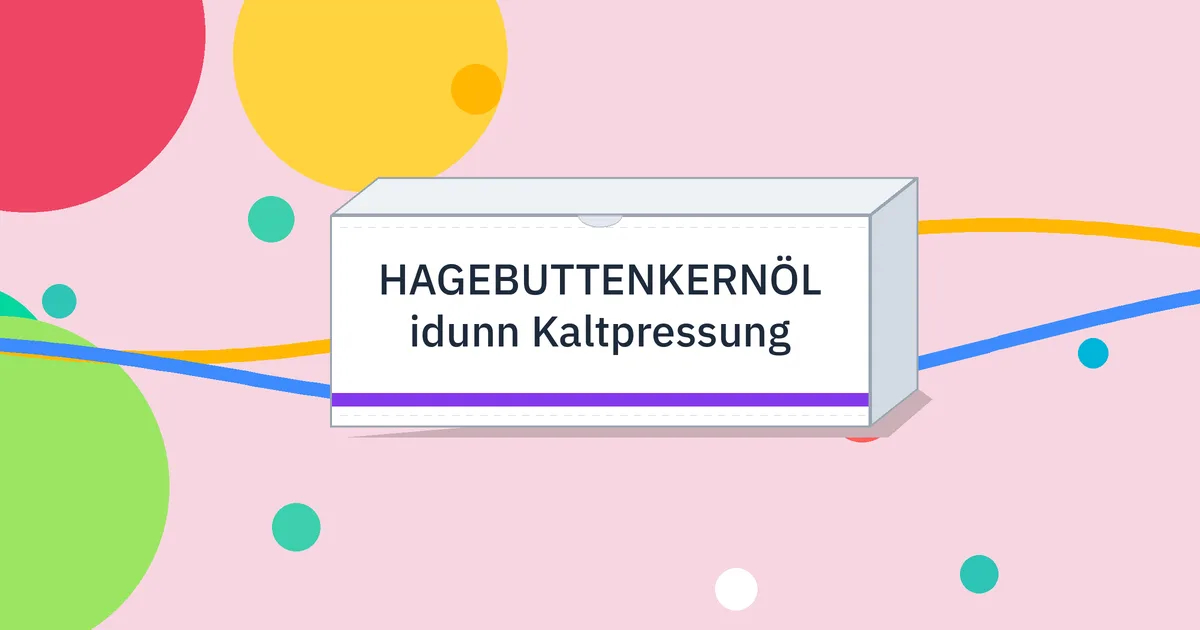 Symbolbild: Packung mit der Aufschrift HAGEBUTTENKERNÖL idunn Kaltpressung (PZN 02470230) – Verfügbarkeit und Bezug in Apotheken in Frankfurt am Main