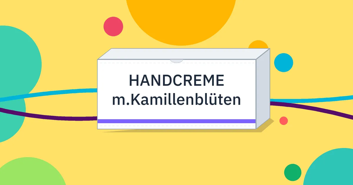 Symbolbild: Packung mit der Aufschrift HANDCREME m.Kamillenblüten (PZN 07508084) – Verfügbarkeit und Bezug in Apotheken in Frankfurt am Main