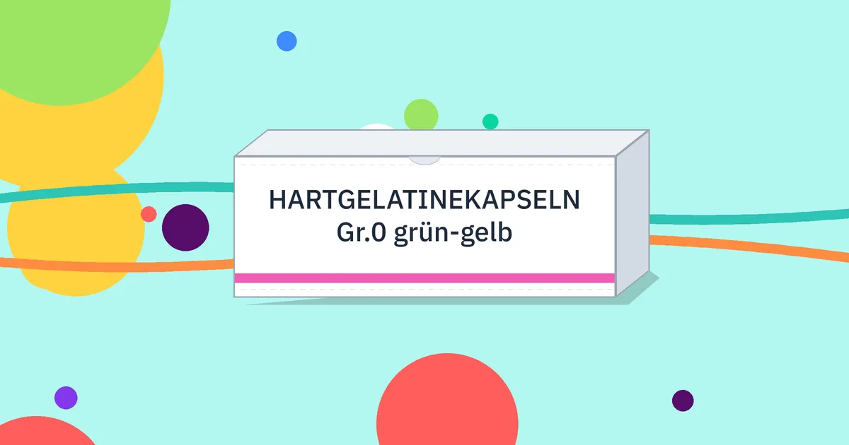 Symbolbild: Packung mit der Aufschrift HARTGELATINEKAPSELN Gr.0 grün-gelb (PZN 17857822) – Verfügbarkeit und Bezug in Apotheken in Frankfurt am Main