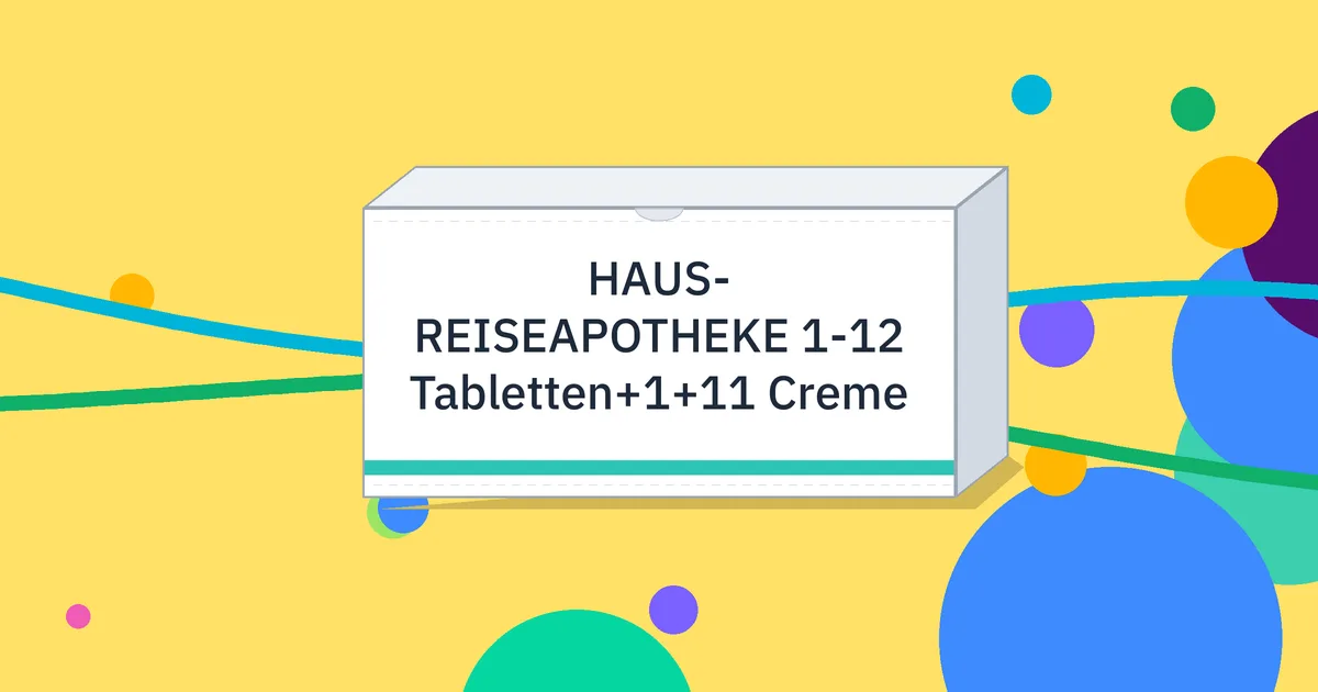 Symbolbild: Packung mit der Aufschrift HAUS-REISEAPOTHEKE 1-12 Tabletten+1+11 Creme (PZN 06729943) – Verfügbarkeit und Bezug in Apotheken in Frankfurt am Main