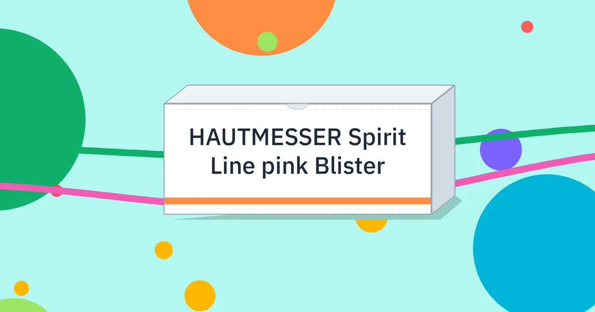 Symbolbild: Packung mit der Aufschrift HAUTMESSER Spirit Line pink Blister (PZN 01589644) – Verfügbarkeit und Bezug in Apotheken in Frankfurt am Main