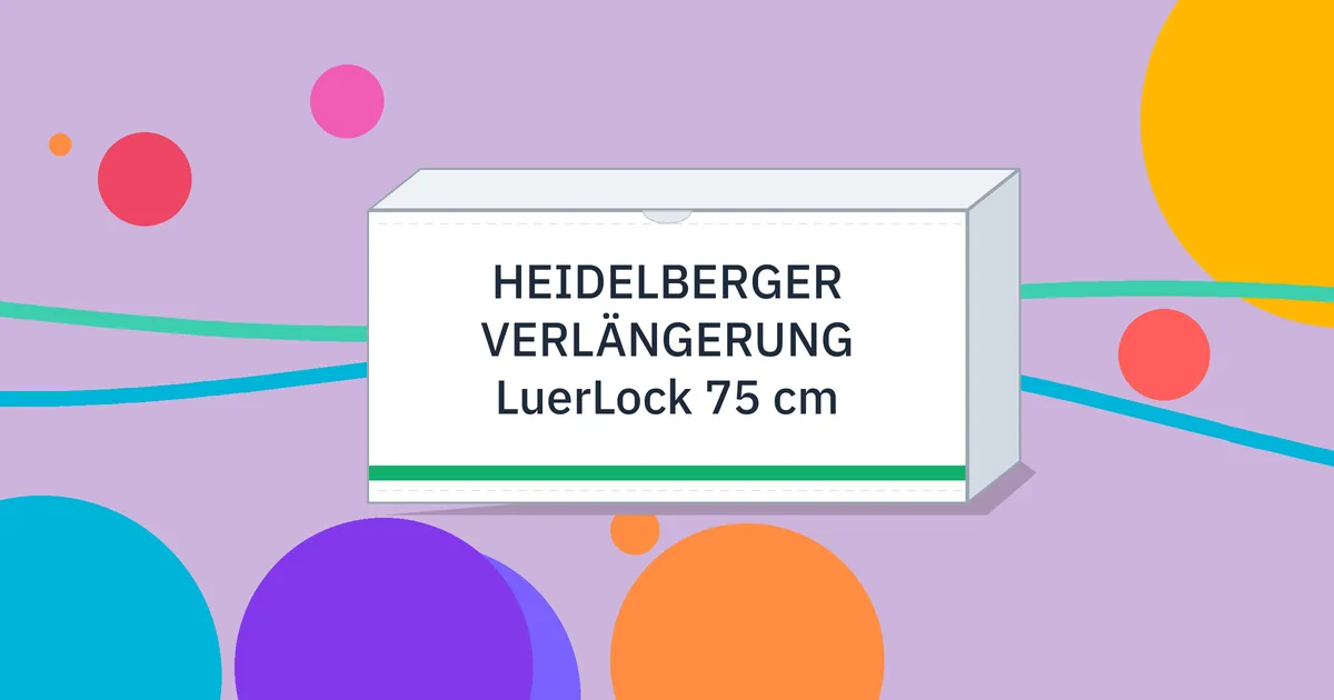 Symbolbild: Packung mit der Aufschrift HEIDELBERGER VERLÄNGERUNG LuerLock 75 cm (PZN 10405293) – Verfügbarkeit und Bezug in Apotheken in Frankfurt am Main