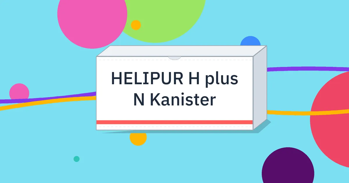 Symbolbild: Packung mit der Aufschrift HELIPUR H plus N Kanister (PZN 04481054) – Verfügbarkeit und Bezug in Apotheken in Frankfurt am Main