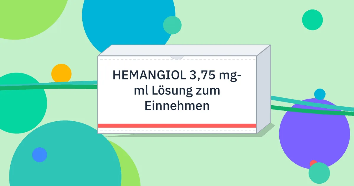 Symbolbild: Packung mit der Aufschrift HEMANGIOL 3,75 mg-ml Lösung zum Einnehmen (PZN 16393438) – Verfügbarkeit und Bezug in Apotheken in Frankfurt am Main