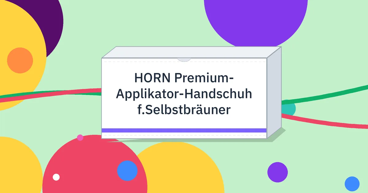 Symbolbild: Packung mit der Aufschrift HORN Premium-Applikator-Handschuh f.Selbstbräuner (PZN 12455007) – Verfügbarkeit und Bezug in Apotheken in Frankfurt am Main
