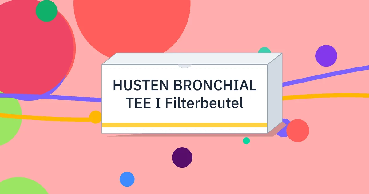 Symbolbild: Packung mit der Aufschrift HUSTEN BRONCHIAL TEE I Filterbeutel (PZN 04856465) – Verfügbarkeit und Bezug in Apotheken in Frankfurt am Main