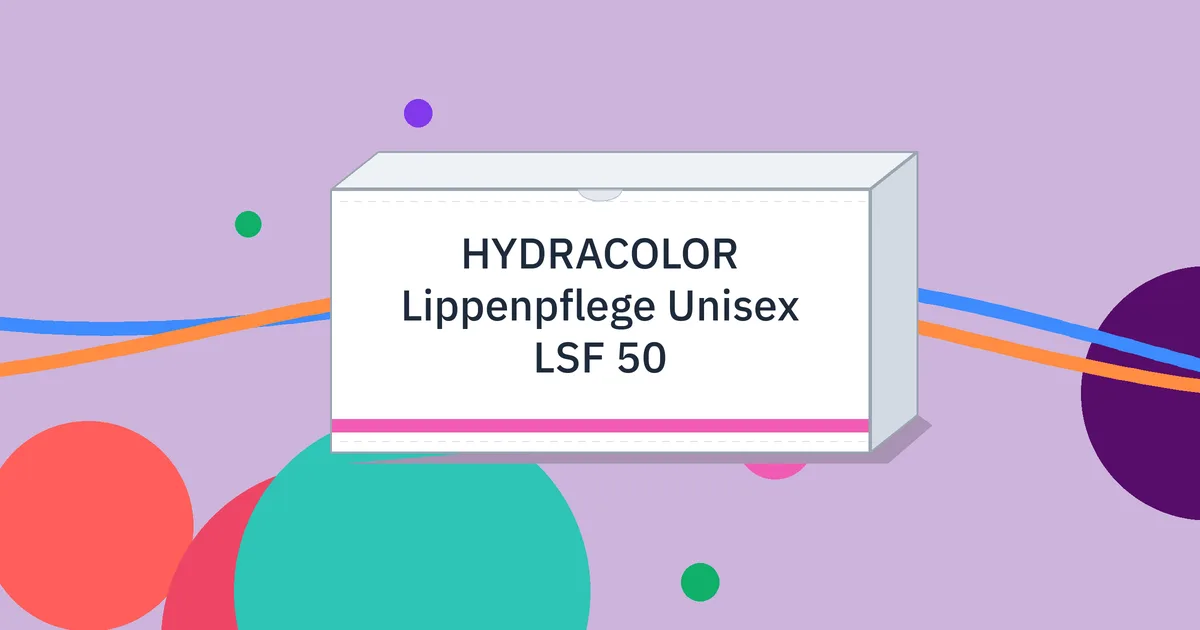Symbolbild: Packung mit der Aufschrift HYDRACOLOR Lippenpflege Unisex LSF 50 (PZN 10178259) – Verfügbarkeit und Bezug in Apotheken in Frankfurt am Main