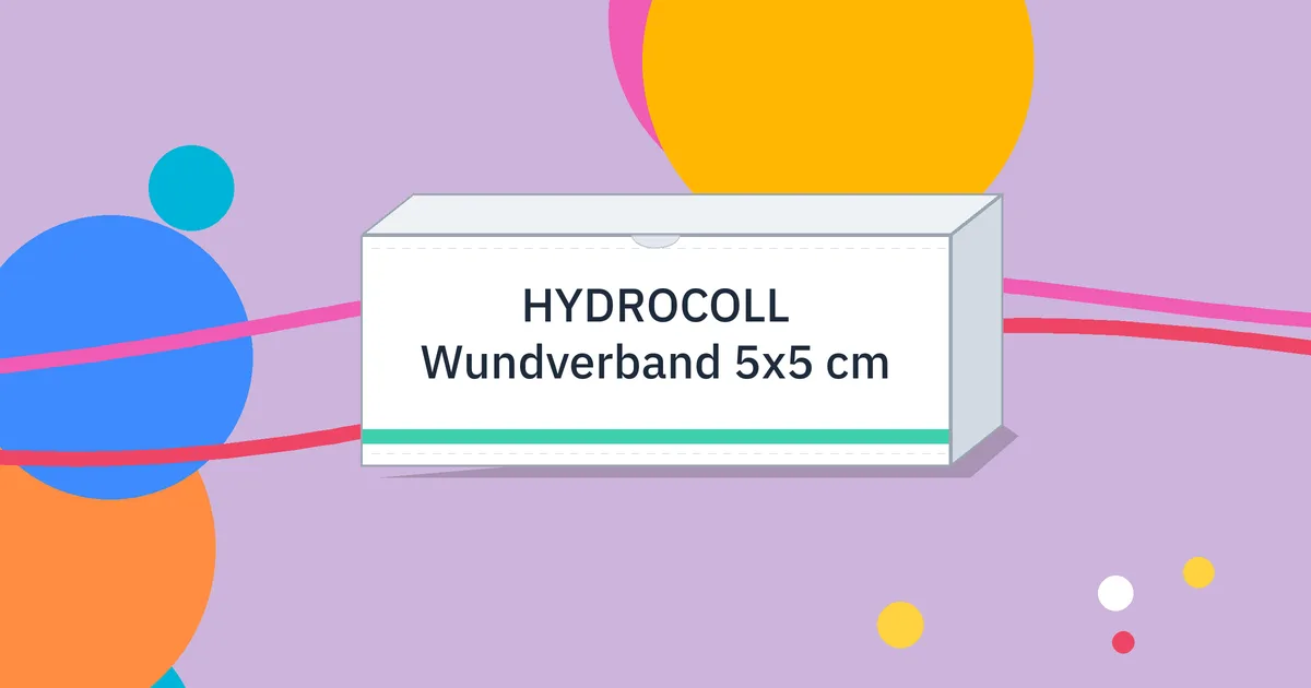 Symbolbild: Packung mit der Aufschrift HYDROCOLL Wundverband 5x5 cm (PZN 16060122) – Verfügbarkeit und Bezug in Apotheken in Frankfurt am Main