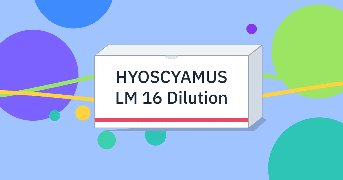 Symbolbild: Packung mit der Aufschrift HYOSCYAMUS LM 16 Dilution (PZN 12890594) – Verfügbarkeit und Bezug in Apotheken in Frankfurt am Main