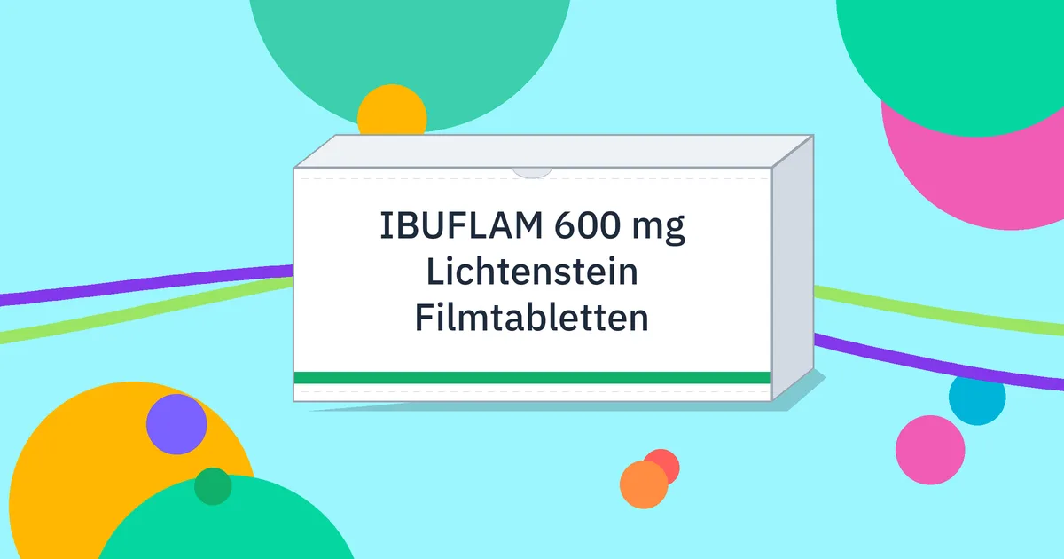 Symbolbild: Packung mit der Aufschrift IBUFLAM 600 mg Lichtenstein Filmtabletten (PZN 06313415) – Verfügbarkeit und Bezug in Apotheken in Frankfurt am Main