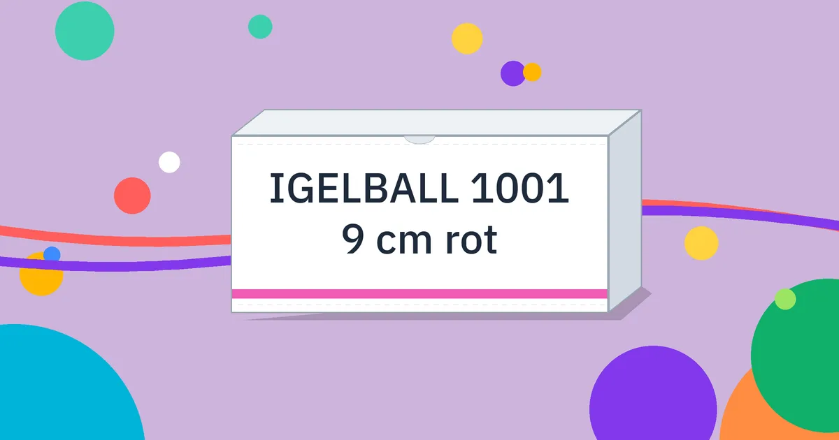 Symbolbild: Packung mit der Aufschrift IGELBALL 1001 9 cm rot (PZN 03301009) – Verfügbarkeit und Bezug in Apotheken in Frankfurt am Main