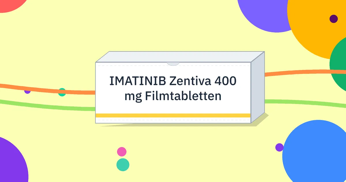 Symbolbild: Packung mit der Aufschrift IMATINIB Zentiva 400 mg Filmtabletten (PZN 11897039) – Verfügbarkeit und Bezug in Apotheken in Frankfurt am Main