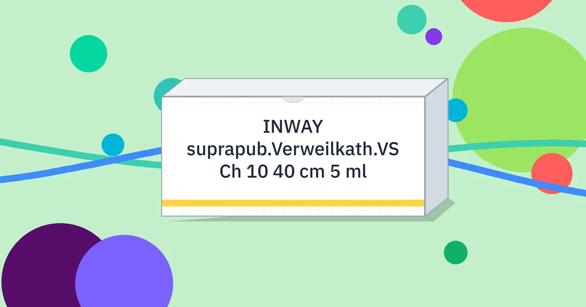 Symbolbild: Packung mit der Aufschrift INWAY suprapub.Verweilkath.VS Ch 10 40 cm 5 ml (PZN 00052327) – Verfügbarkeit und Bezug in Apotheken in Frankfurt am Main