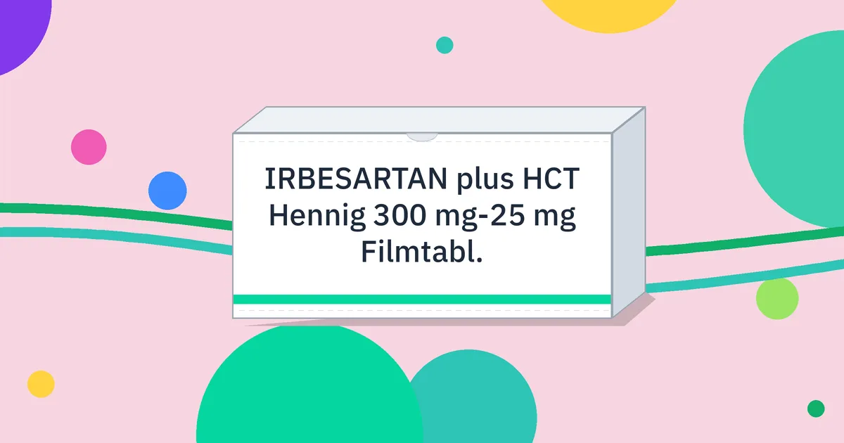 Symbolbild: Packung mit der Aufschrift IRBESARTAN plus HCT Hennig 300 mg-25 mg Filmtabl. (PZN 09782843) – Verfügbarkeit und Bezug in Apotheken in Frankfurt am Main
