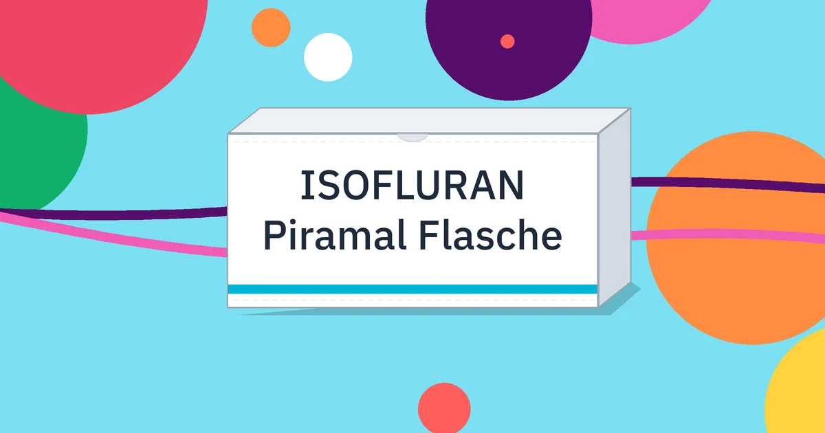 Symbolbild: Packung mit der Aufschrift ISOFLURAN Piramal Flasche (PZN 09714675) – Verfügbarkeit und Bezug in Apotheken in Frankfurt am Main