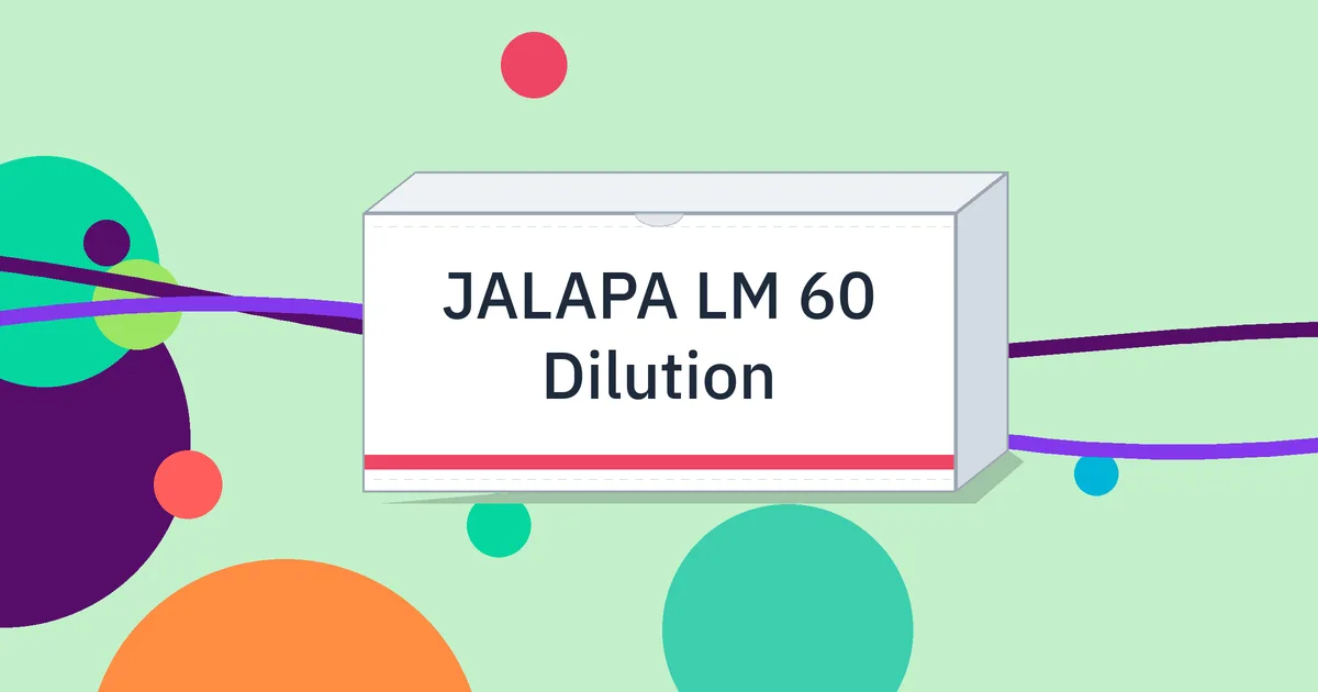 Symbolbild: Packung mit der Aufschrift JALAPA LM 60 Dilution (PZN 13562136) – Verfügbarkeit und Bezug in Apotheken in Frankfurt am Main