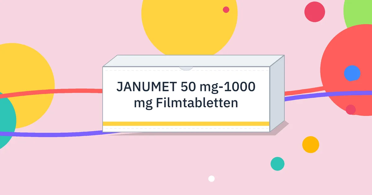 Symbolbild: Packung mit der Aufschrift JANUMET 50 mg-1000 mg Filmtabletten (PZN 19180134) – Verfügbarkeit und Bezug in Apotheken in Frankfurt am Main