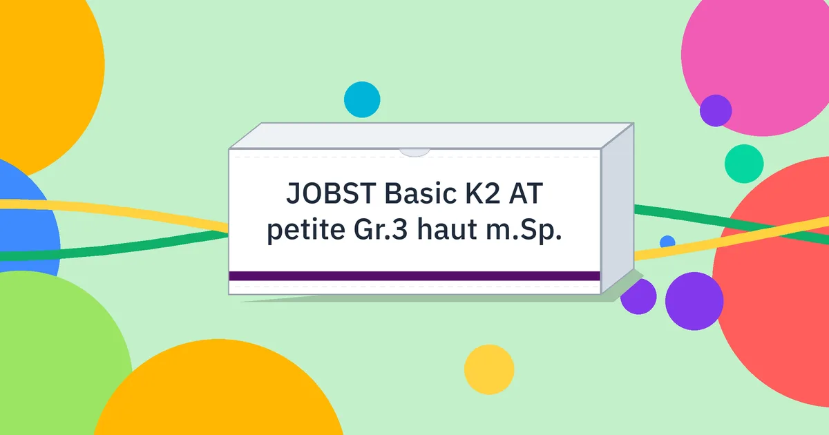 Symbolbild: Packung mit der Aufschrift JOBST Basic K2 AT petite Gr.3 haut m.Sp. (PZN 13060452) – Verfügbarkeit und Bezug in Apotheken in Frankfurt am Main