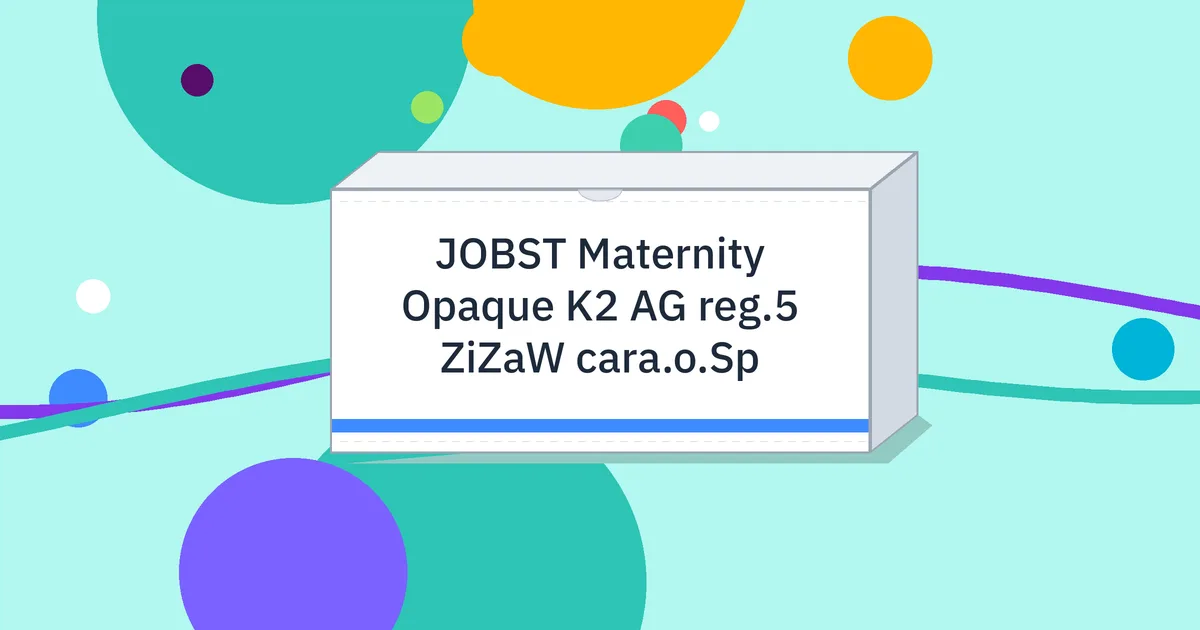 Symbolbild: Packung mit der Aufschrift JOBST Maternity Opaque K2 AG reg.5 ZiZaW cara.o.Sp (PZN 15851258) – Verfügbarkeit und Bezug in Apotheken in Frankfurt am Main