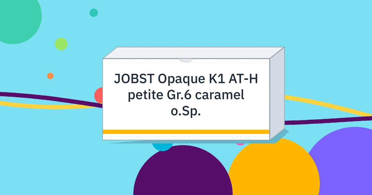 Symbolbild: Packung mit der Aufschrift JOBST Opaque K1 AT-H petite Gr.6 caramel o.Sp. (PZN 13102280) – Verfügbarkeit und Bezug in Apotheken in Frankfurt am Main
