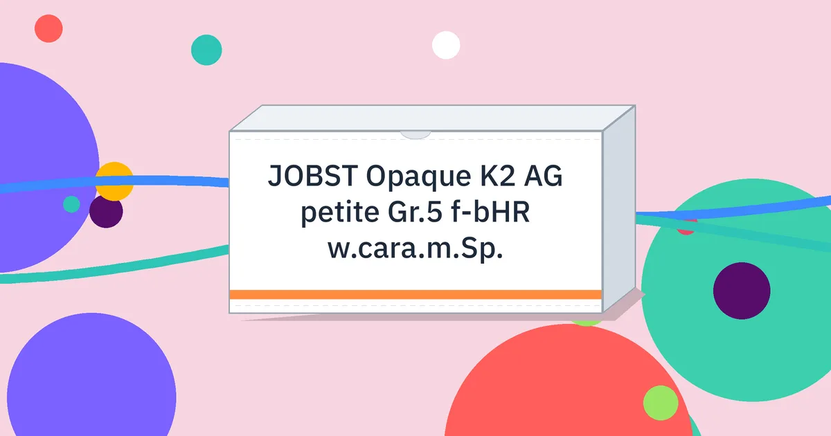 Symbolbild: Packung mit der Aufschrift JOBST Opaque K2 AG petite Gr.5 f-bHR w.cara.m.Sp. (PZN 11255424) – Verfügbarkeit und Bezug in Apotheken in Frankfurt am Main