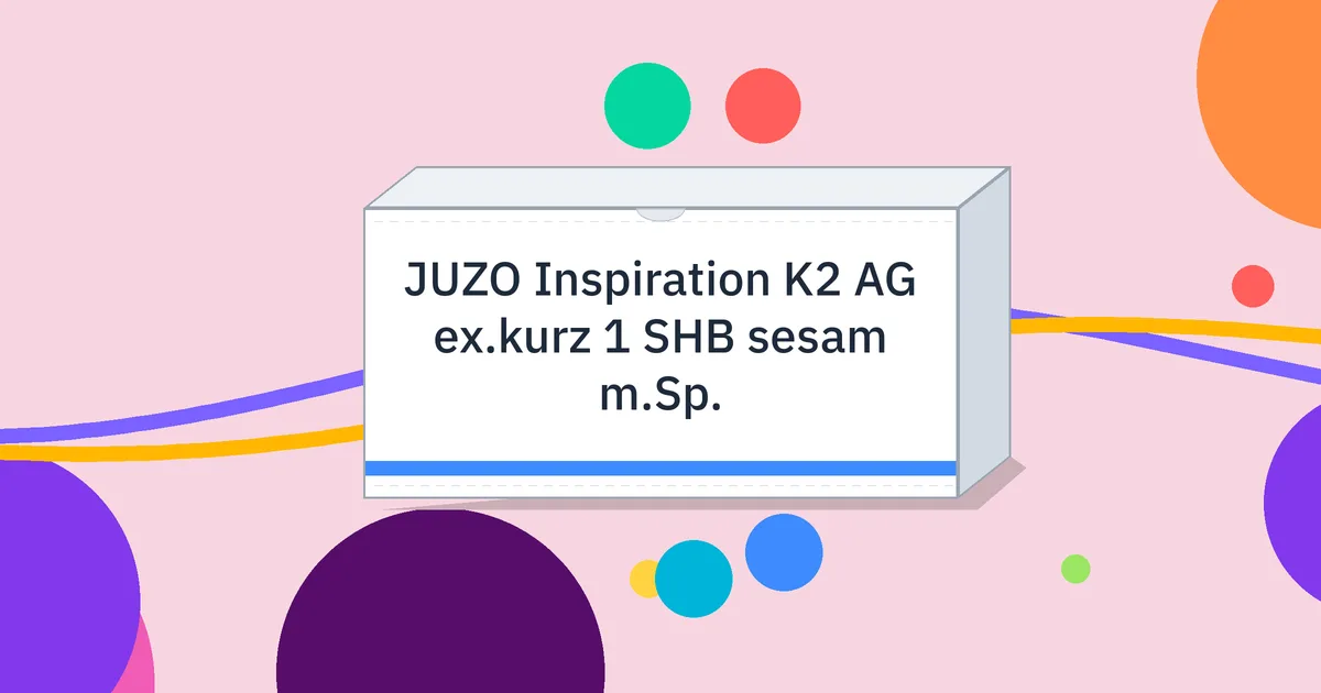 Symbolbild: Packung mit der Aufschrift JUZO Inspiration K2 AG ex.kurz 1 SHB sesam m.Sp. (PZN 14924245) – Verfügbarkeit und Bezug in Apotheken in Frankfurt am Main