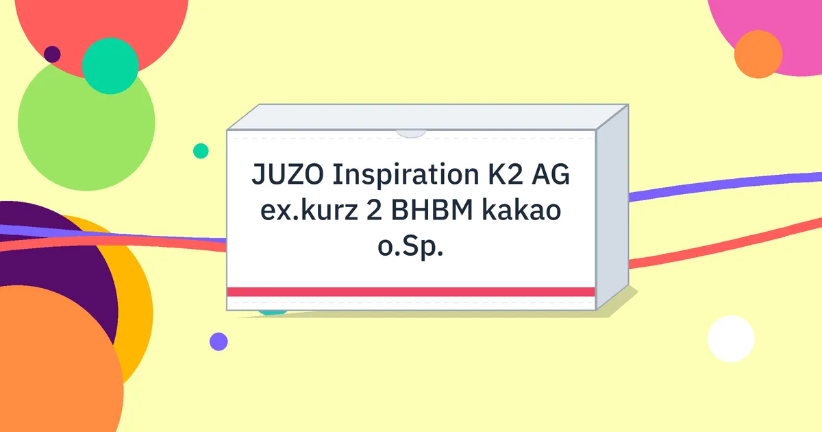 Symbolbild: Packung mit der Aufschrift JUZO Inspiration K2 AG ex.kurz 2 BHBM kakao o.Sp. (PZN 14878321) – Verfügbarkeit und Bezug in Apotheken in Frankfurt am Main