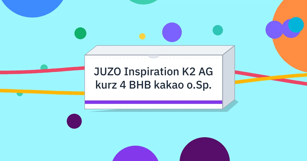 Symbolbild: Packung mit der Aufschrift JUZO Inspiration K2 AG kurz 4 BHB kakao o.Sp. (PZN 14835151) – Verfügbarkeit und Bezug in Apotheken in Frankfurt am Main