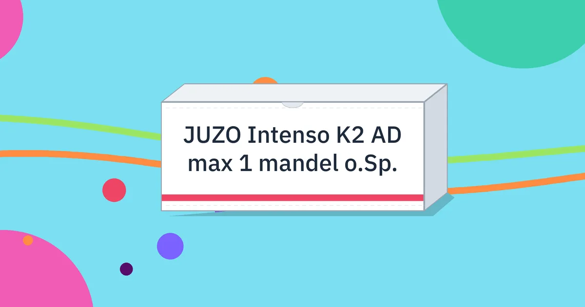 Symbolbild: Packung mit der Aufschrift JUZO Intenso K2 AD max 1 mandel o.Sp. (PZN 18619875) – Verfügbarkeit und Bezug in Apotheken in Frankfurt am Main