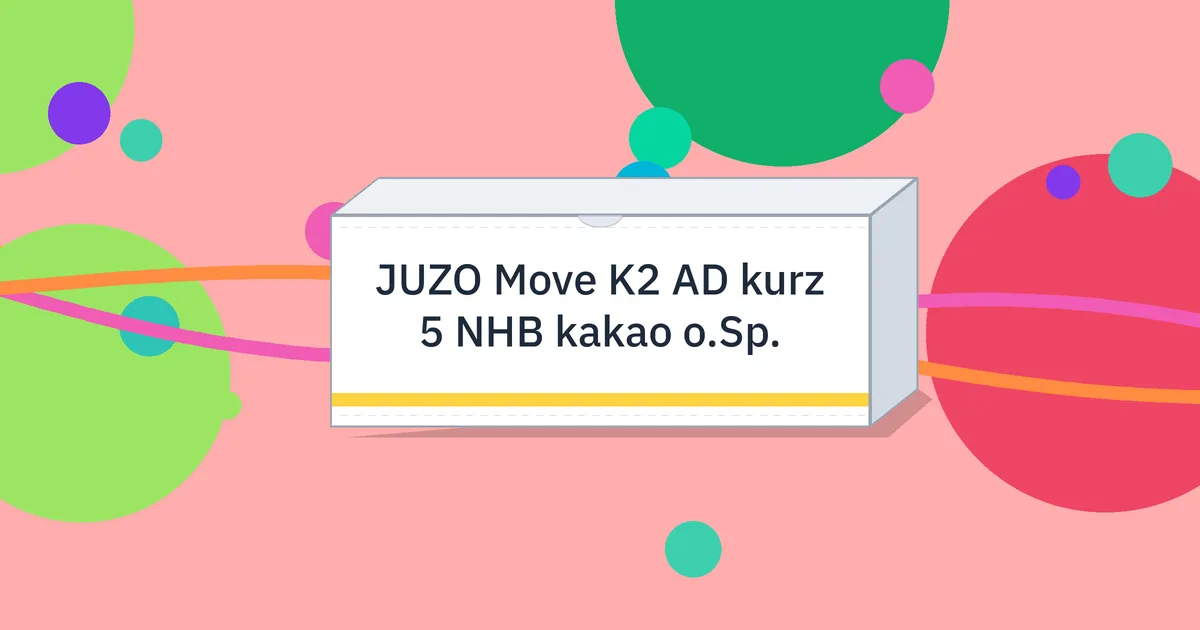 Symbolbild: Packung mit der Aufschrift JUZO Move K2 AD kurz 5 NHB kakao o.Sp. (PZN 18541239) – Verfügbarkeit und Bezug in Apotheken in Frankfurt am Main