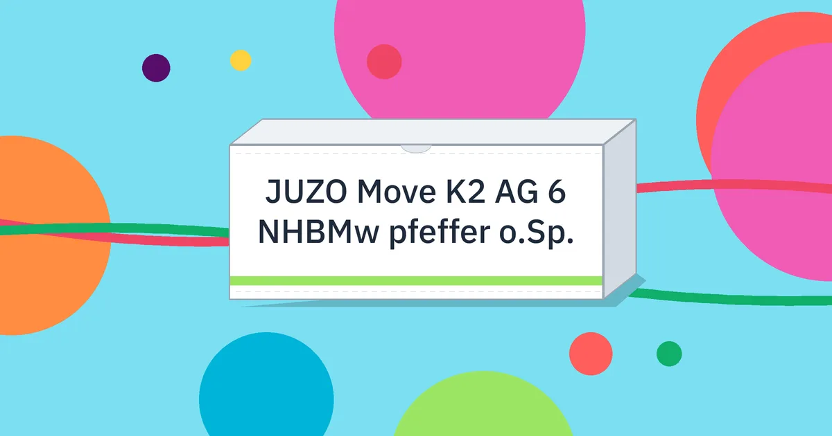 Symbolbild: Packung mit der Aufschrift JUZO Move K2 AG 6 NHBMw pfeffer o.Sp. (PZN 16644521) – Verfügbarkeit und Bezug in Apotheken in Frankfurt am Main