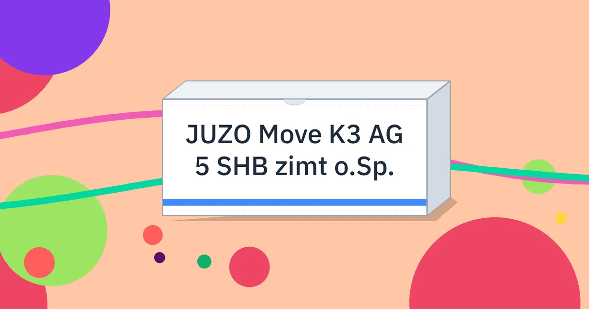 Symbolbild: Packung mit der Aufschrift JUZO Move K3 AG 5 SHB zimt o.Sp. (PZN 18577415) – Verfügbarkeit und Bezug in Apotheken in Frankfurt am Main