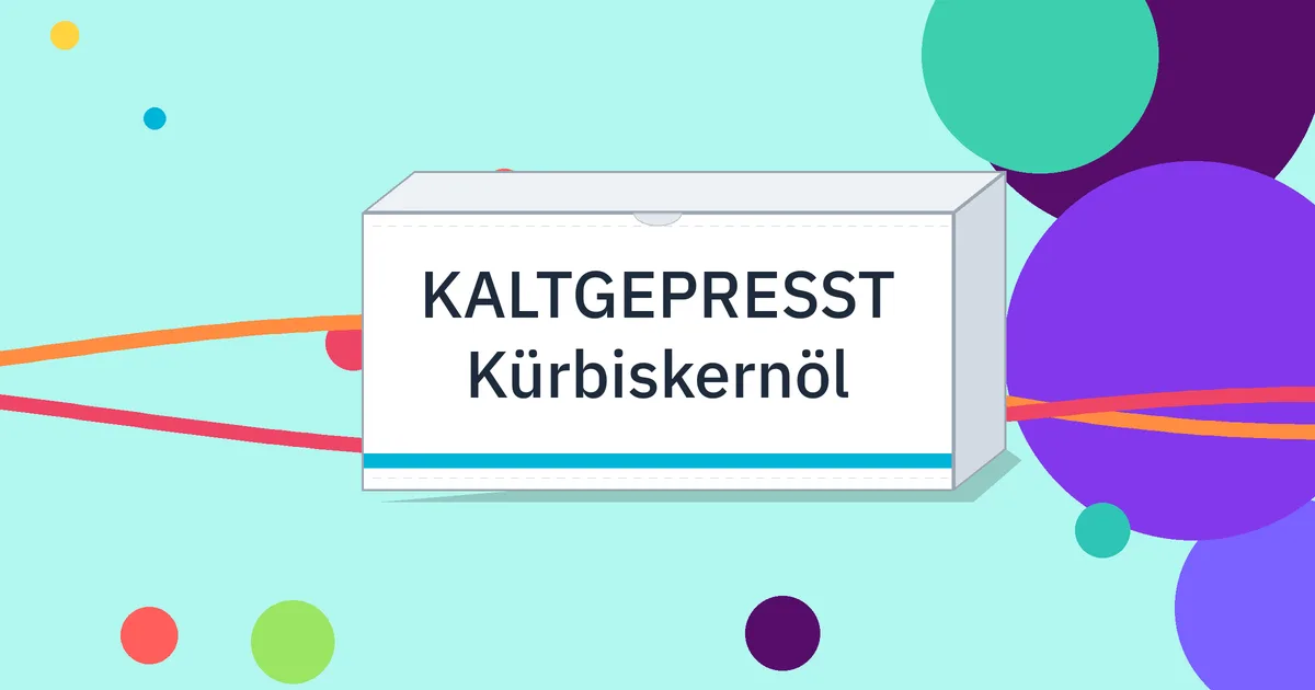 Symbolbild: Packung mit der Aufschrift KALTGEPRESST Kürbiskernöl (PZN 20858050) – Verfügbarkeit und Bezug in Apotheken in Frankfurt am Main